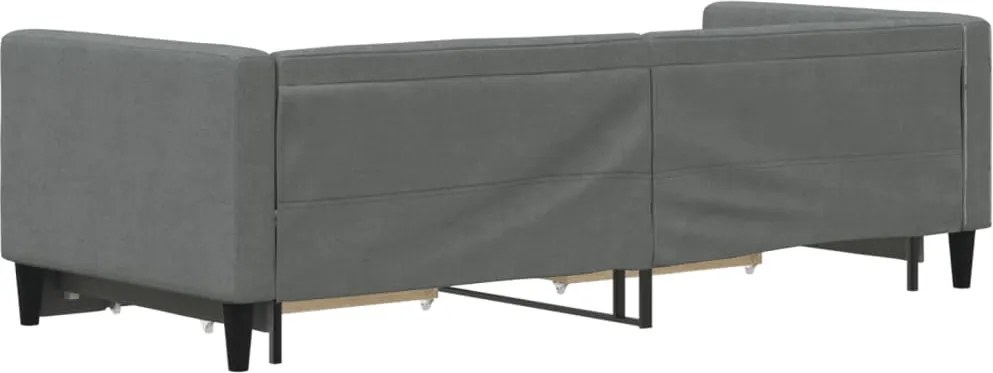 Válenda s přistýlkou a zásuvkami tmavě šedá 80 x 200 cm textil 3196610