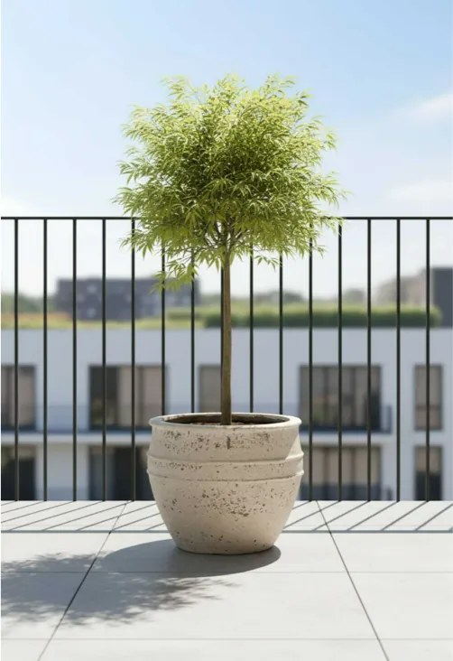 Designový květináč KALDERO, vláknocement, 41x33 cm, béžový