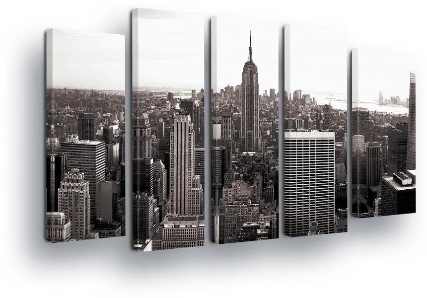 GLIX Obraz na plátně - Černobílý New York 2 x 30x80 / 3 x 30x100 cm