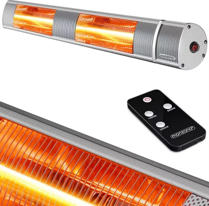 Deuba Sálavý ohřívač 3000 W - stříbrný