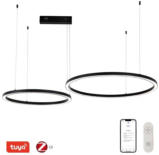 Immax NEO 07216L - LED Stmívatelný lustr FINO 93W/230V 60/80cm černá Tuya+DO