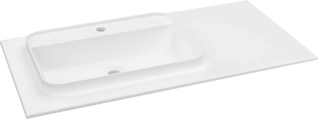 Sapho - Umyvadlo Brahea 101x52 cm, bez přepadu, otvor pro baterii, matná bílá BL101-70L