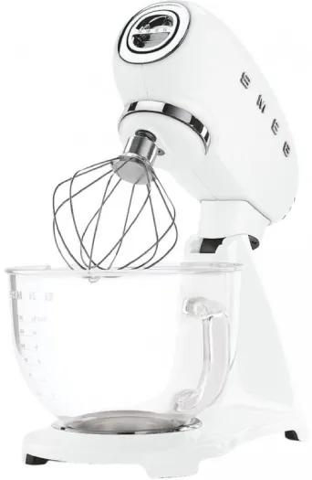 Kuchyňský robot se skleněnou mísou Smeg 50's style SMF13WHEU / 800 W / 4,8 l / bílá