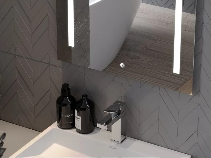 Mexen Remi osvětlené koupelnové zrcadlo 50 x 70 cm, LED 6000K, protimlžící - 9804-050-070-611-00
