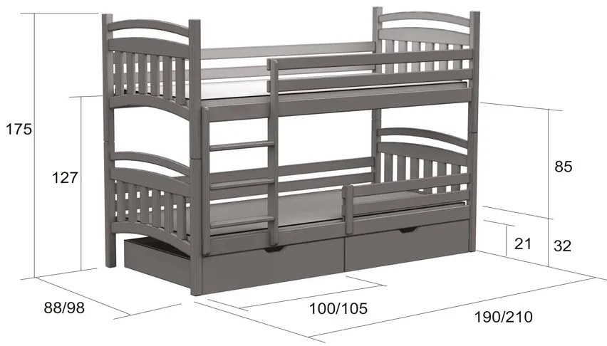 BRADOP Poschoďová dvojpostel MATÝSEK L906 ROZMĚR: 90 x 200 cm