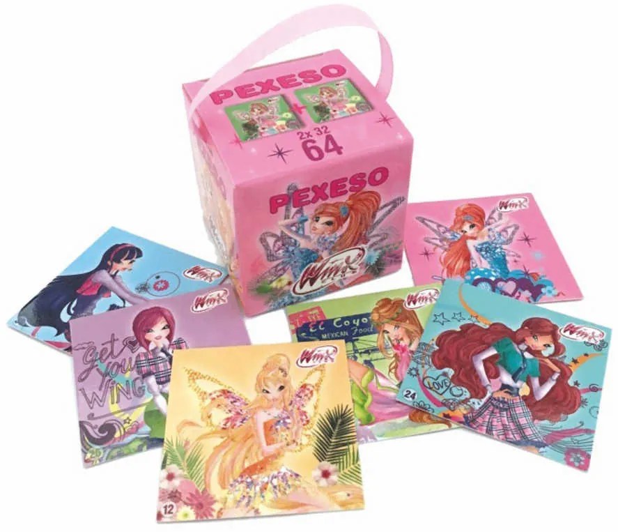 AKIM Hra Pexeso v krabičce se stuhou Winx Club set 64 karet 707134