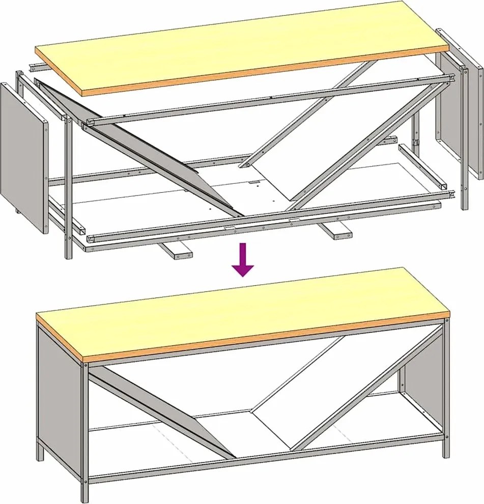 vidaXL Stojan na palivové dřevo s dřevěnou horní deskou [864255] Barva: Černá