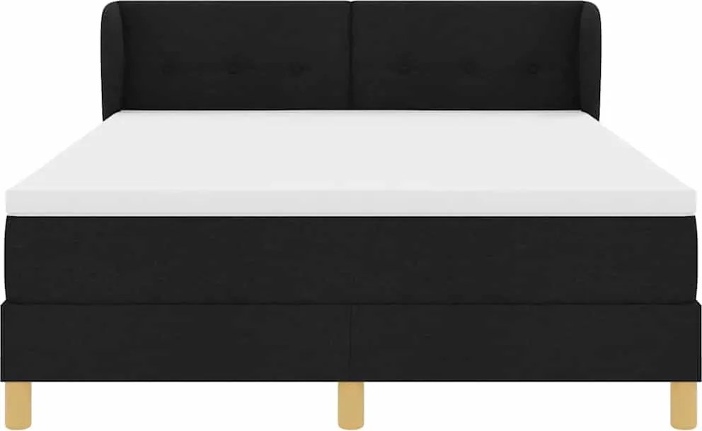 Postel s boxspringem s čelo Černá 140 x 200 cm textil 3340215
