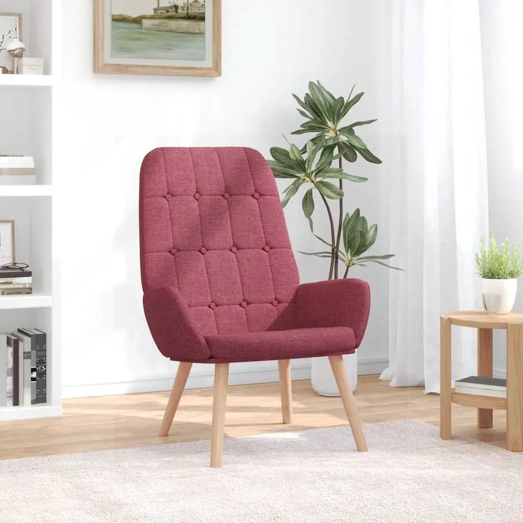 Relaxační Křeslo Vínové Textil