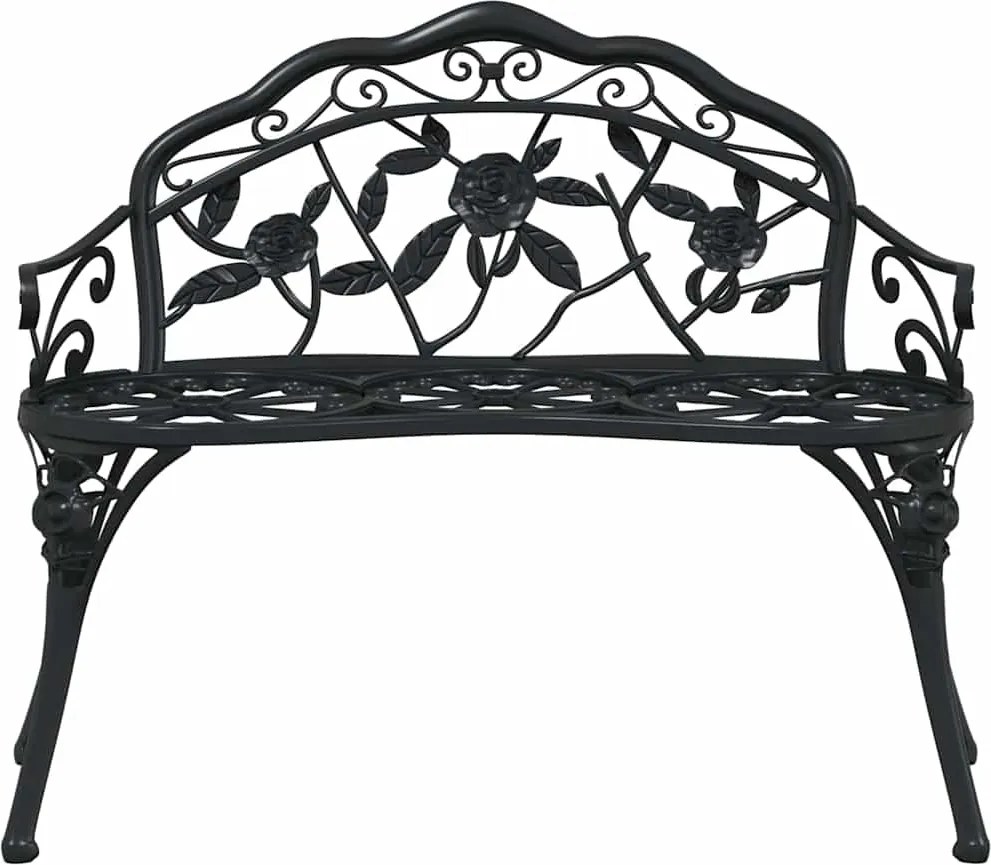 Zahradní lavice 100 cm litý hliník černá 317740