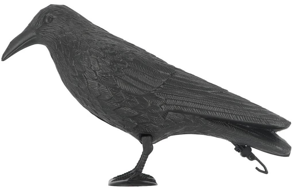 Zahradní figurka z polyethylenu Crow, 21,5 cm, černá