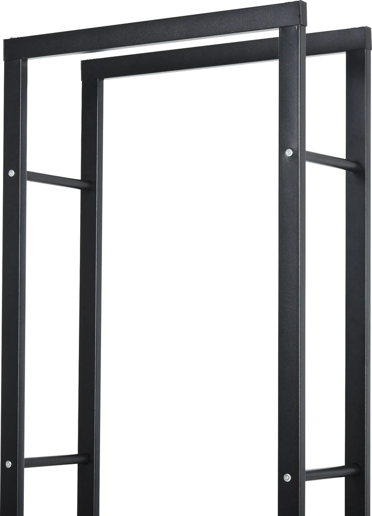 HOMCOM Držák na dřevo Metal 40 x 25 x 150 cm Úložná pomůcka na dřevo Ocelový rám až do 100 kg Přístřešek na dřevo Venku Dřevěný rack pro zahradu a te…