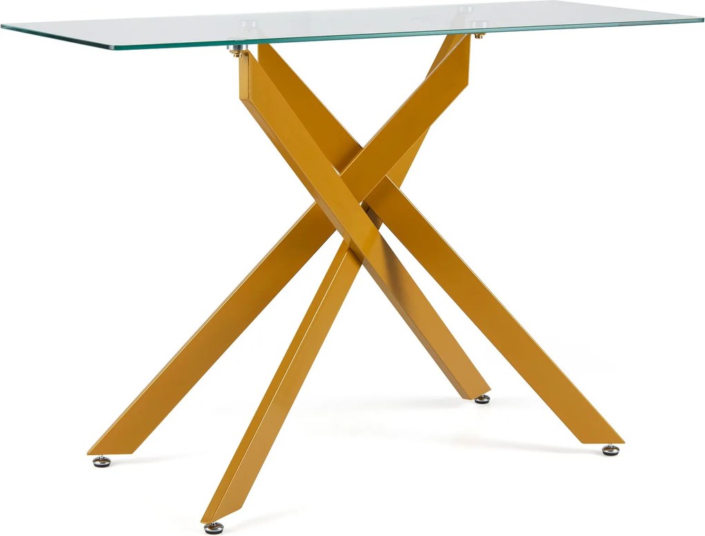Costway Moderní skleněný stůl s deskou z čirého tvrzeného skla