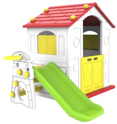 Dětský zahradní domeček se skluzavkou 3v1 CHD-501 Červený