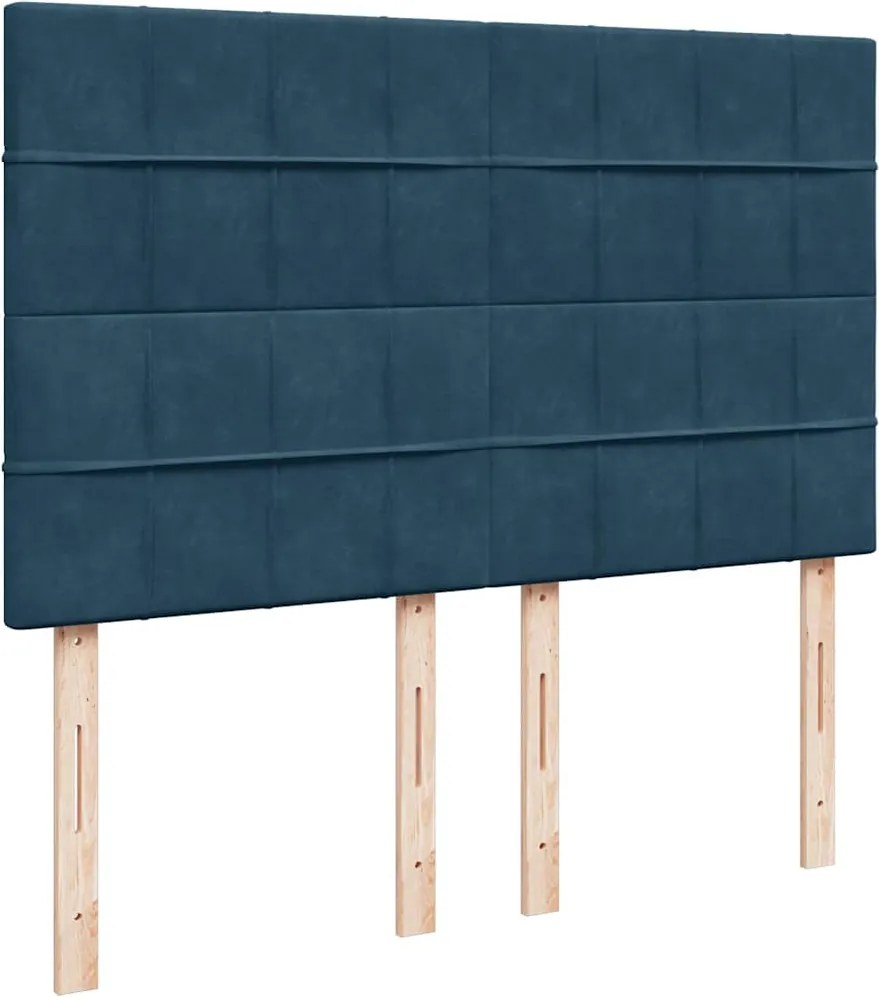 Box spring postel s matrací tmavě modrá 160x200 cm samet 3292386