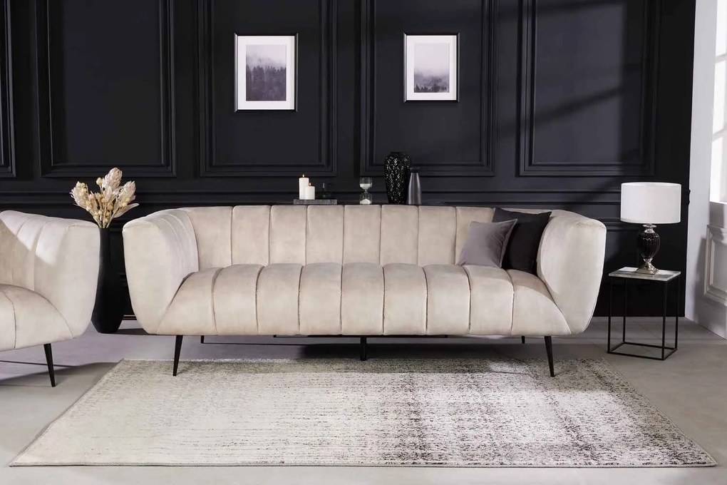 Designová sedačka Nikolai 225 cm šampaňský samet