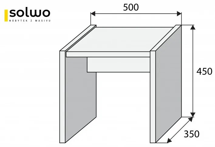 Solwo Design Noční stolek FLEX Dřevo a odstín oleje: BUK Cink - Olej odstín BO104