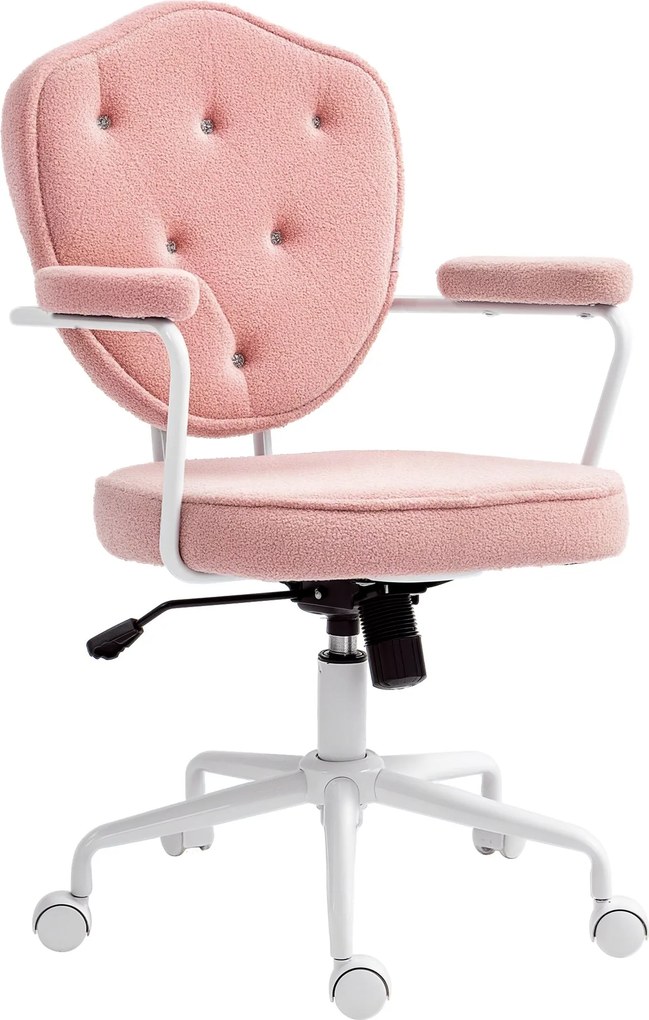 HOMCOM Kancelářská Židle, Ergonomická Židle s Houpací Funkcí, Kryt s Knoflíky, Výškově Nastavitelná Počítačová Židle se Skřípací Funkcí, pro Domácí Ka