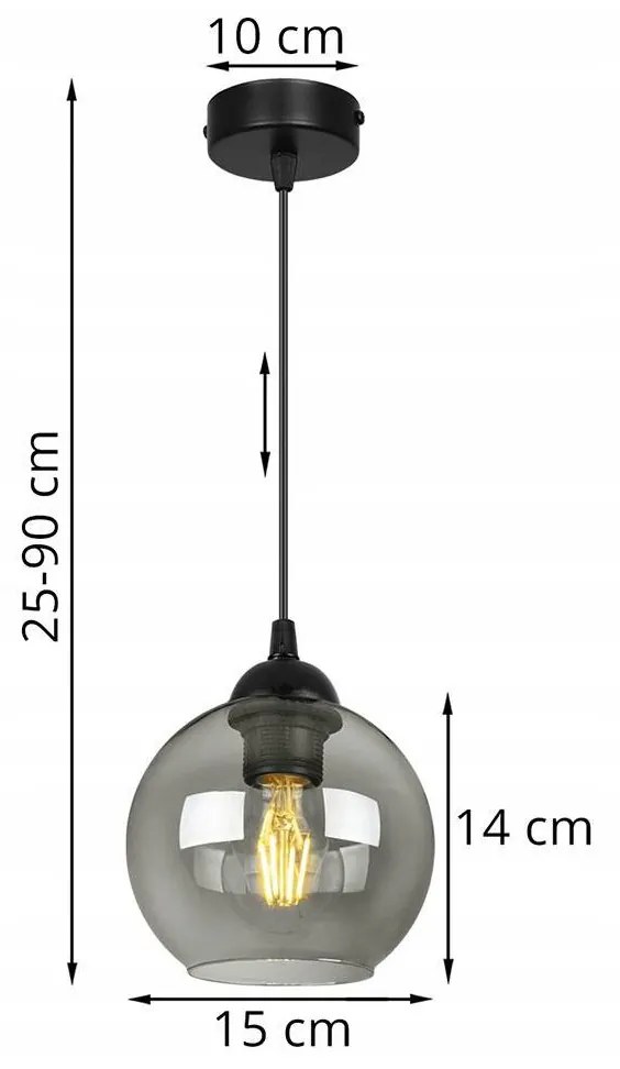 Závěsné svítidlo HAGA, 1x skleněné stínítko (výběr ze 3 barev)