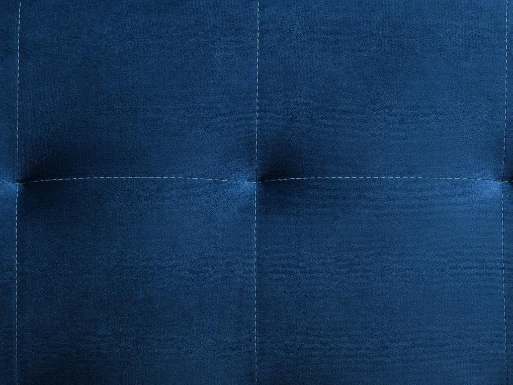 Modulární pravostranná rozkládací pohovka tmavě modrá sametová ABERDEEN Beliani