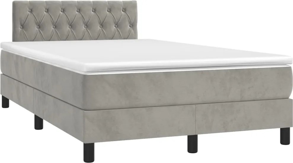 Box spring postel s matrací světle šedá 120 x 200 cm samet 3141473