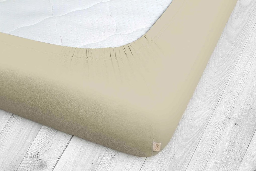 Jersey prostěradlo tmavě smetanové na výšku matrace do 30 cm Velikost: 100 x 200