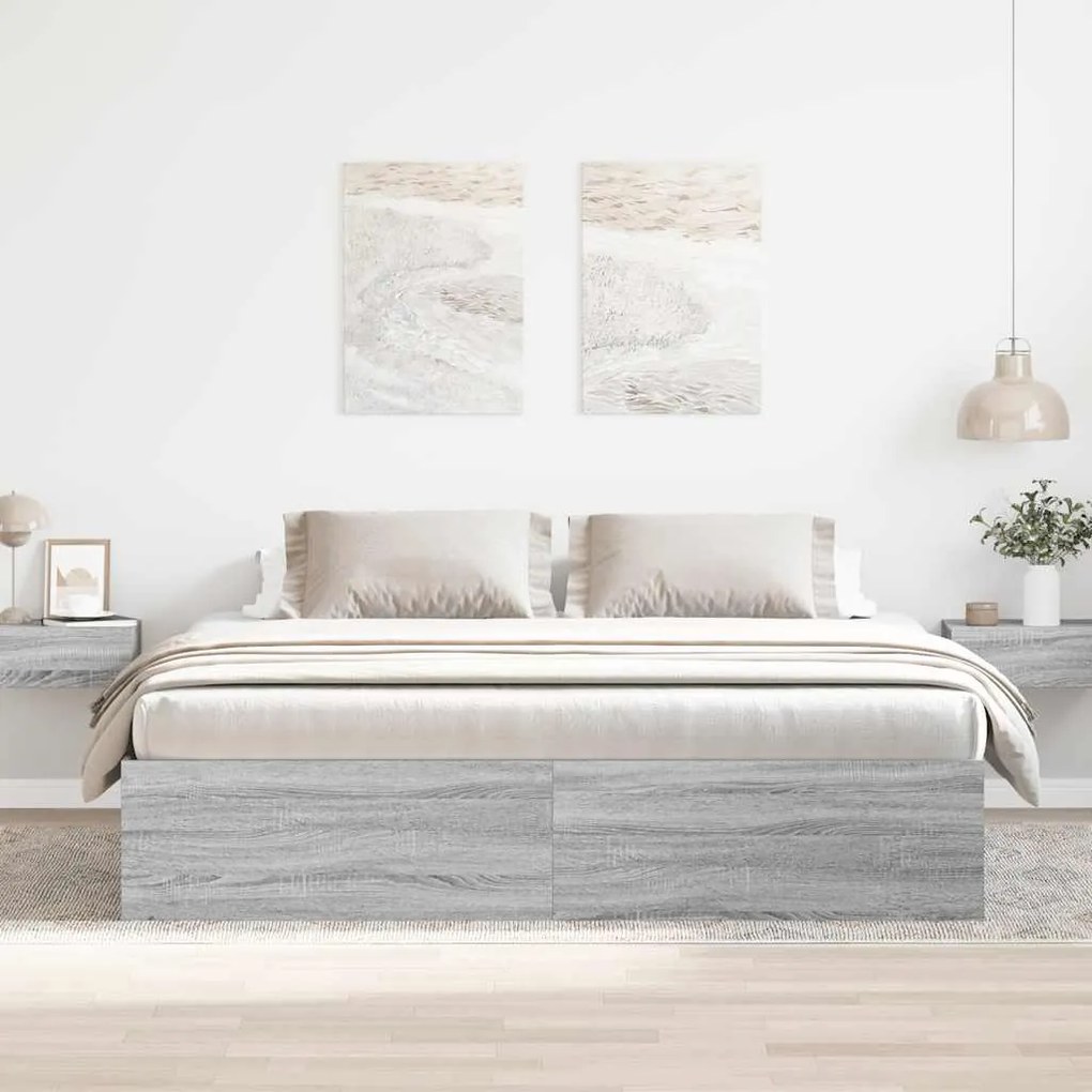Rám postele šedý sonoma 200 x 200 cm 3203892