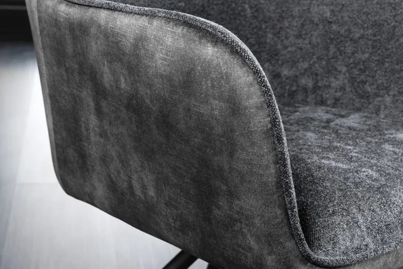 Designová otočná židle Rahiq tmavě šedý samet