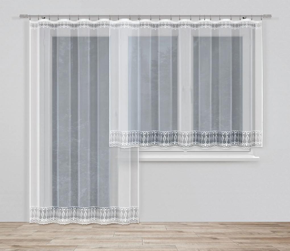Dekorační žakárová záclona s řasící páskou ESSENCES 160 bílá 400x160 cm MyBestHome