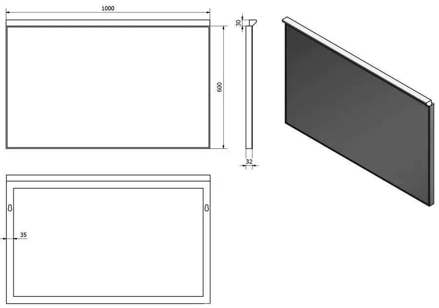 Aqualine BORA zrcadlo s LED osvětlením a vypínačem 1000x600mm, chrom AL716