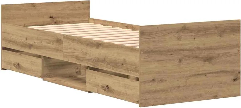 Rám postele Artisanový dub 193 x 78 x 50 cm Kompozitní dřevo 3329307