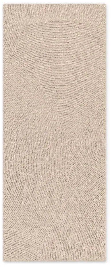 Béžový ručně tkaný vlněný běhoun 80x300 cm Calmio – Hanse Home