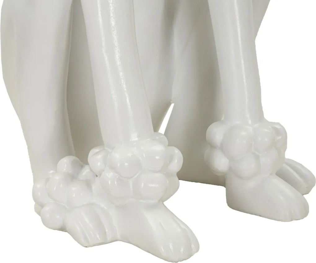 Dekorativní soška Dog 61 cm bílá