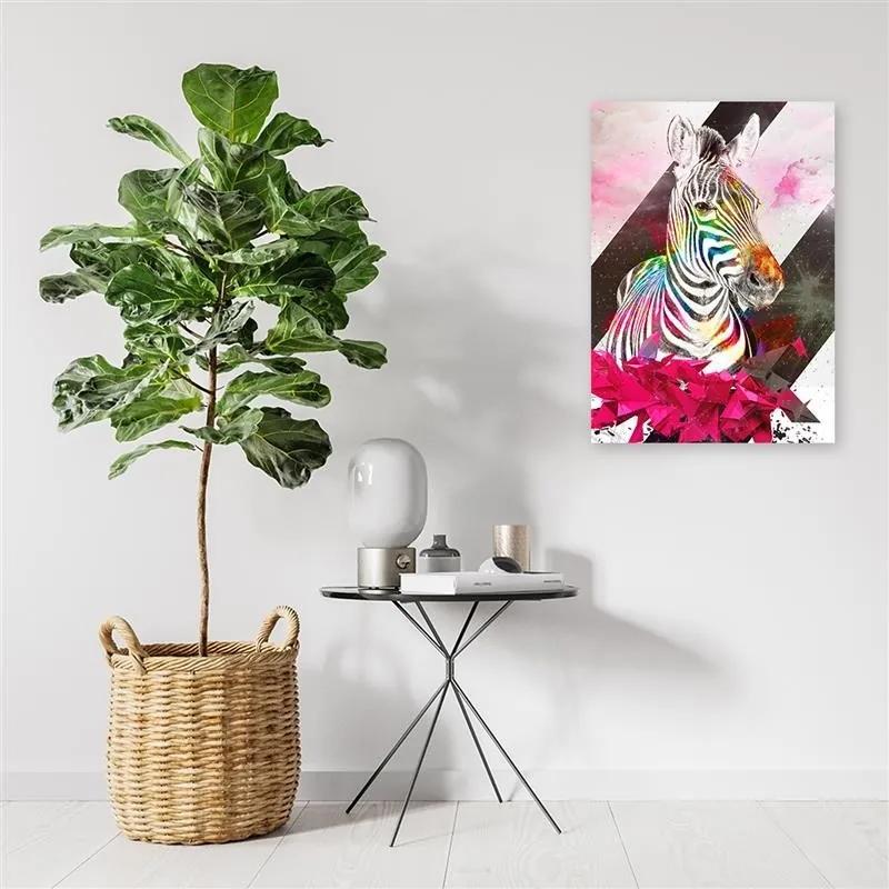 Obraz na plátně Zebra Abstraktní barevné - 70x100 cm