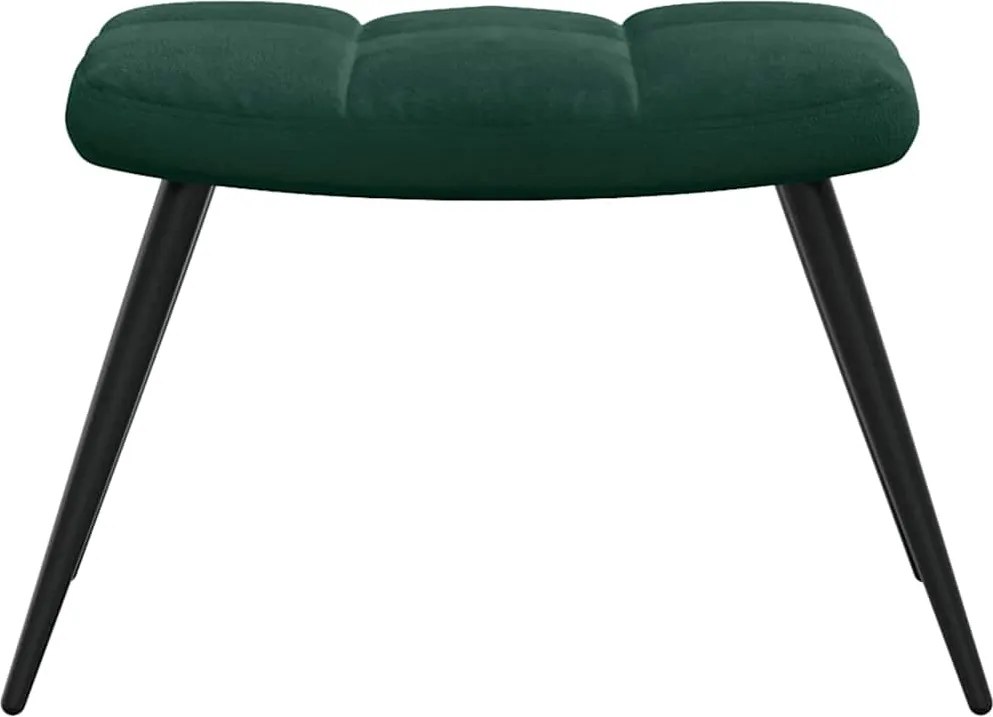Relaxační křeslo se stoličkou tmavě zelené samet 328086