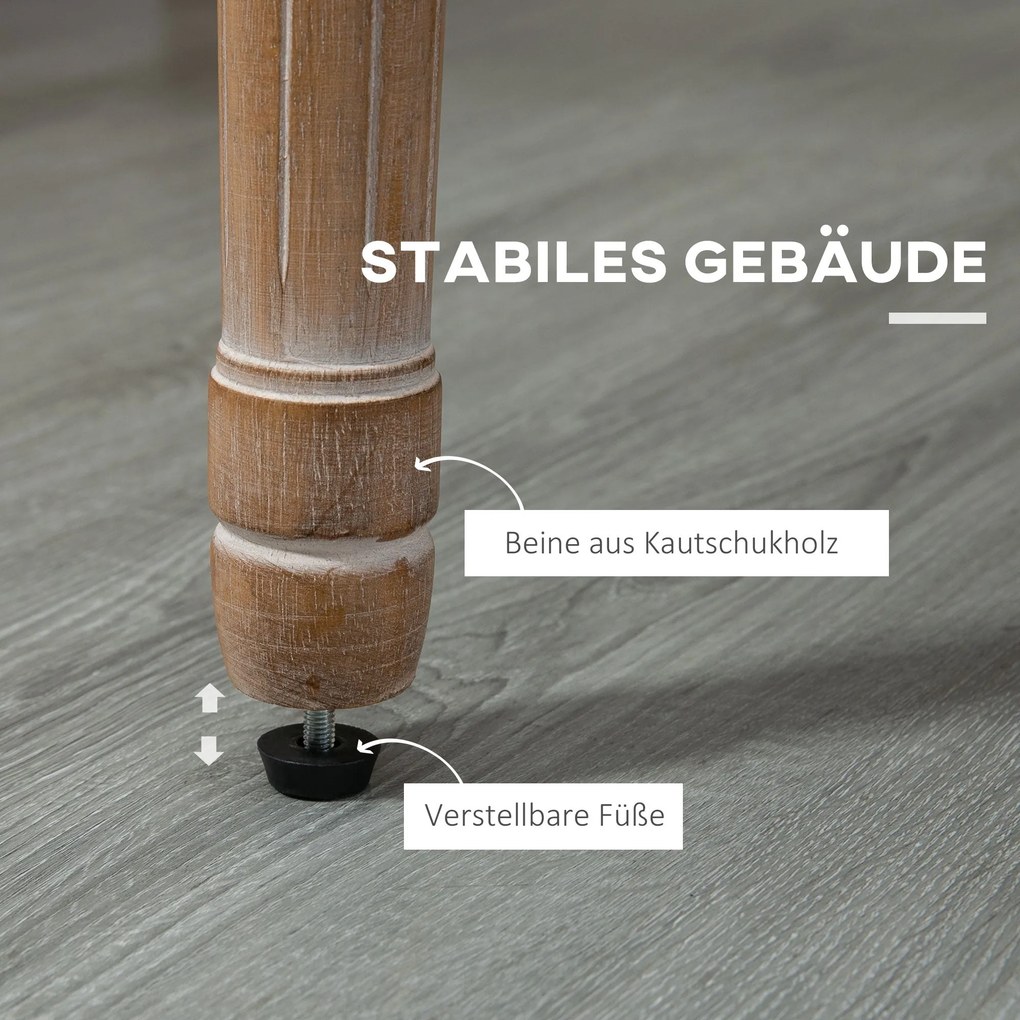 HOMCOM Jídelní židle Kuchyňská židle s imitací lnu, Jídelní židle, Křeslo s opěradlem, Dřevěné nohy, Čalouněná židle do 150 kg, pro Obývací pokoj, Ku…