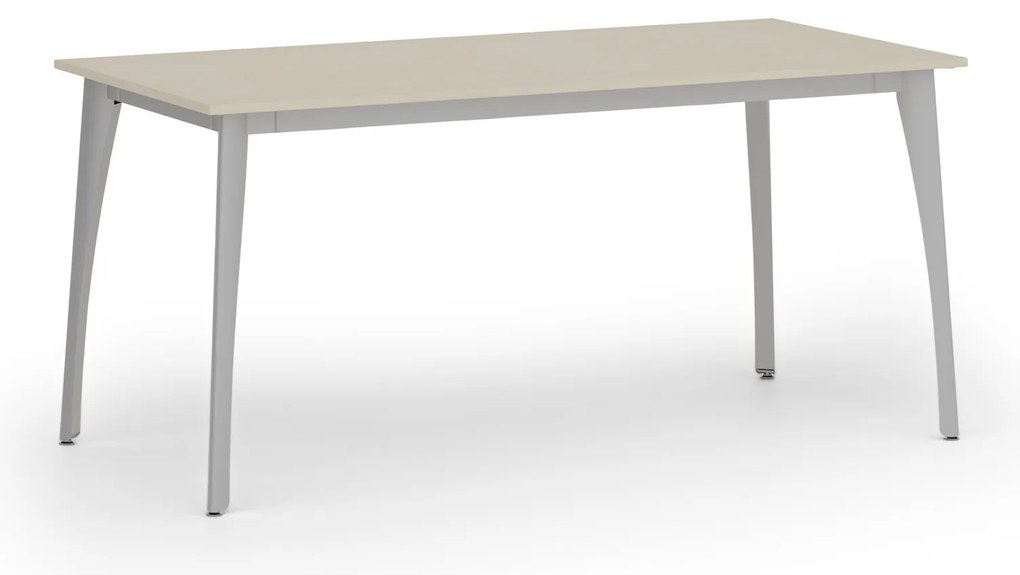 Jednací kancelářský stůl PRIMO OMEGA, 160x80 cm, šedá podnož, bříza