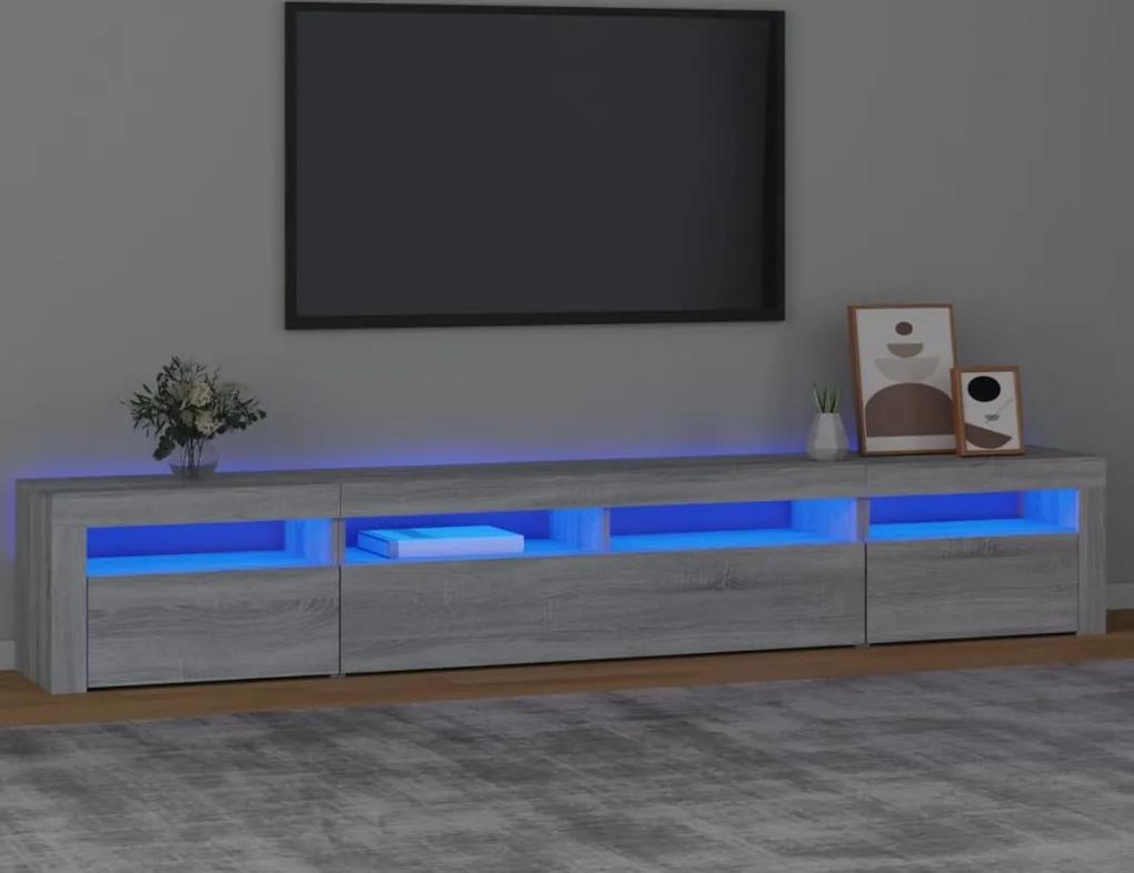 vidaXL TV skříňka s LED osvětlením 240x35x40 cm [3152723] Barva: hnědý dub