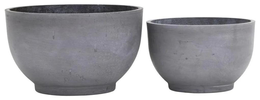 House Doctor Hliněný květináč Gard Planter Menší, šedá barva, keramika 40cmx25cm