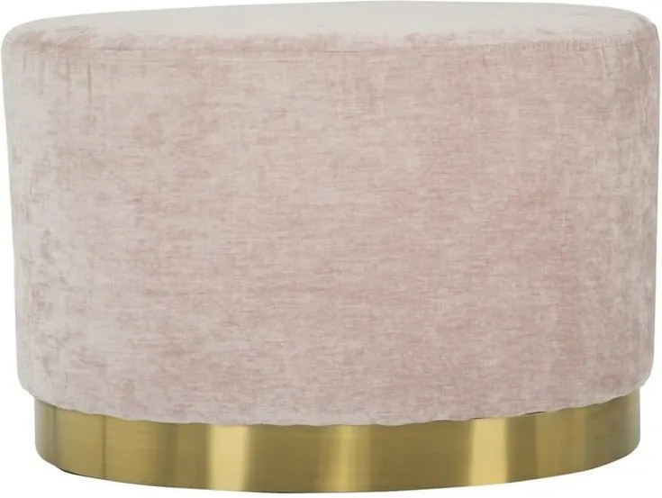 Světle růžový puf s podstavcem ve zlaté barvě Mauro Ferretti Ovale Grande