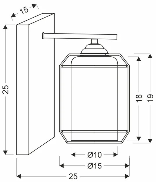 Černé nástěnné svítidlo Jonera pro žárovku E27  - Candellux