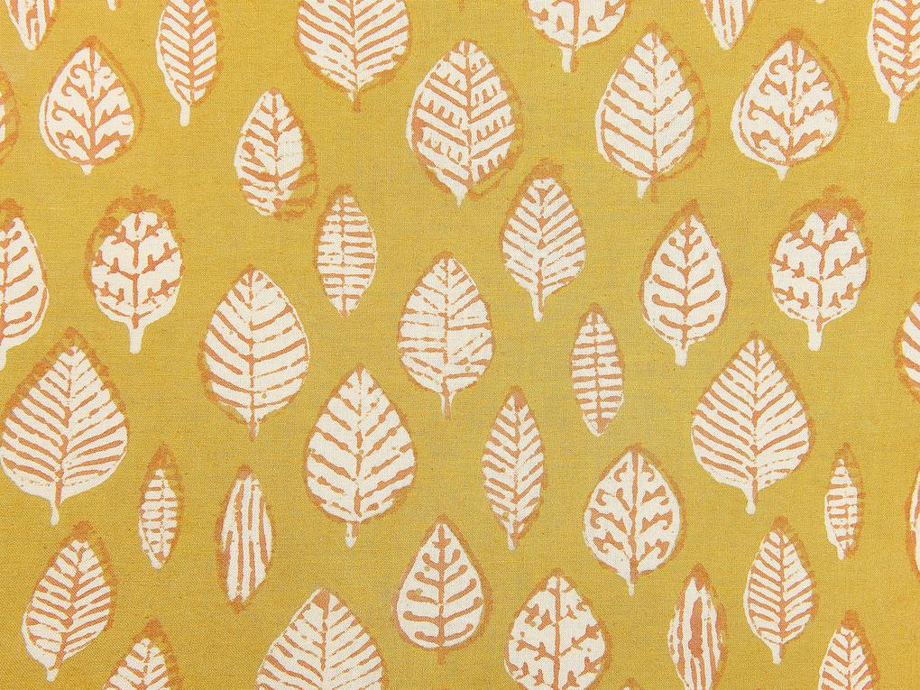 Sada 2 bavlněných polštářů vzor listů 45 x 45 cm žluté GINNALA Beliani
