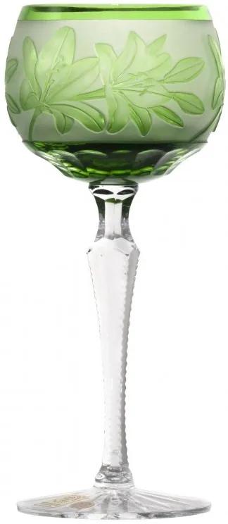 Sklenice na víno Lilie, barva zelená, objem 190 ml
