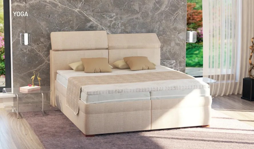 Postel YOGA BOXSPRING, 200x200 cm
