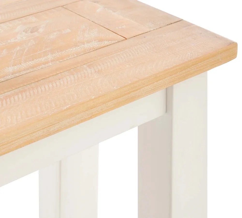 furniture-nabytek.cz - Masivní lavice Caprino z borovice a MDF, lakovaná, bílá/hnědá – 134×35×45 cm
