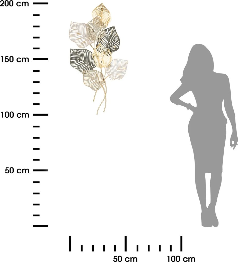 Kovová dekorace na zeď Nadia 100x53 cm