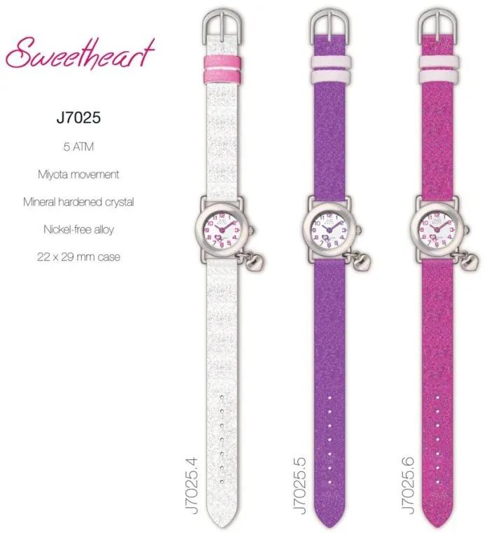 Dětské bílé náramkové hodinky JVD basic J7025.4 se srdíčkem