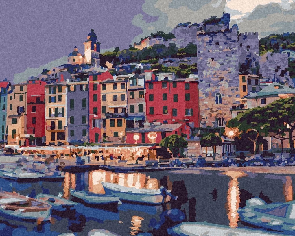 zuty zuty - malování podle čísel - portovenere v itálii, 80x100 cm, plátno+rám