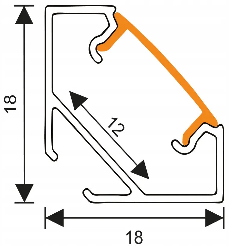 BERGE LED hliníkový profil rohový 1m bílý - sada