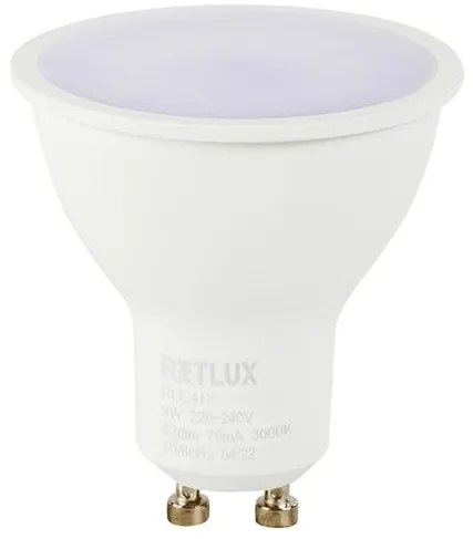 Žárovka LED GU10 9W bílá teplá RETLUX RLL 417